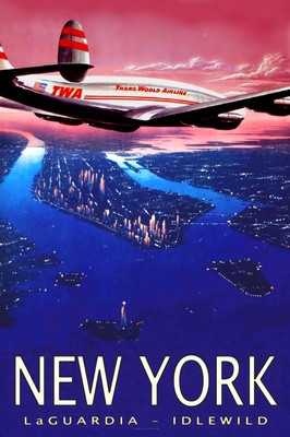 TWA Trans World Airlines Poster Constellation New York Travel Art Print ...