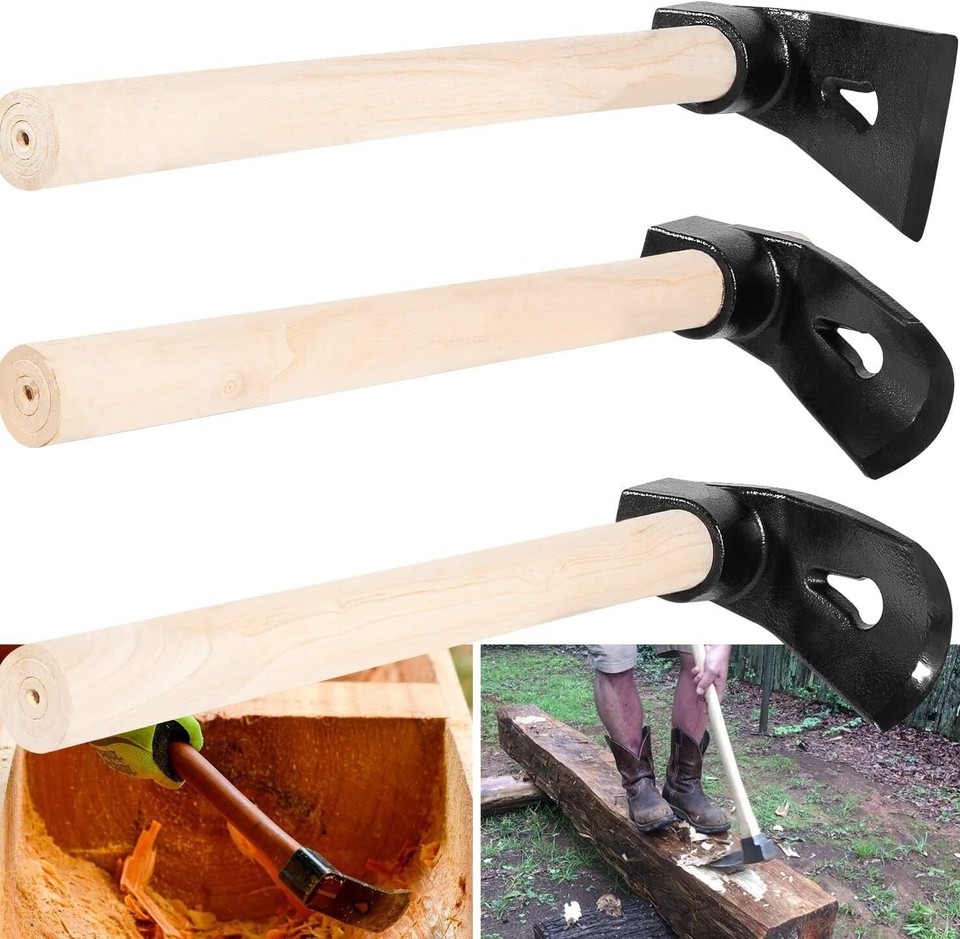 Straight&Big Curve Adze, Small Curve Adze for Woodworking Tool Log ...