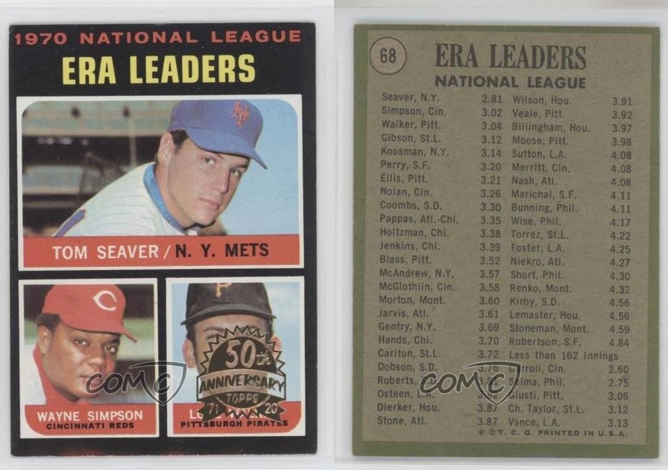 2020 Topps Heritage 1971 Buybacks Tom Seaver Wayne Simpson Luke Walker ...