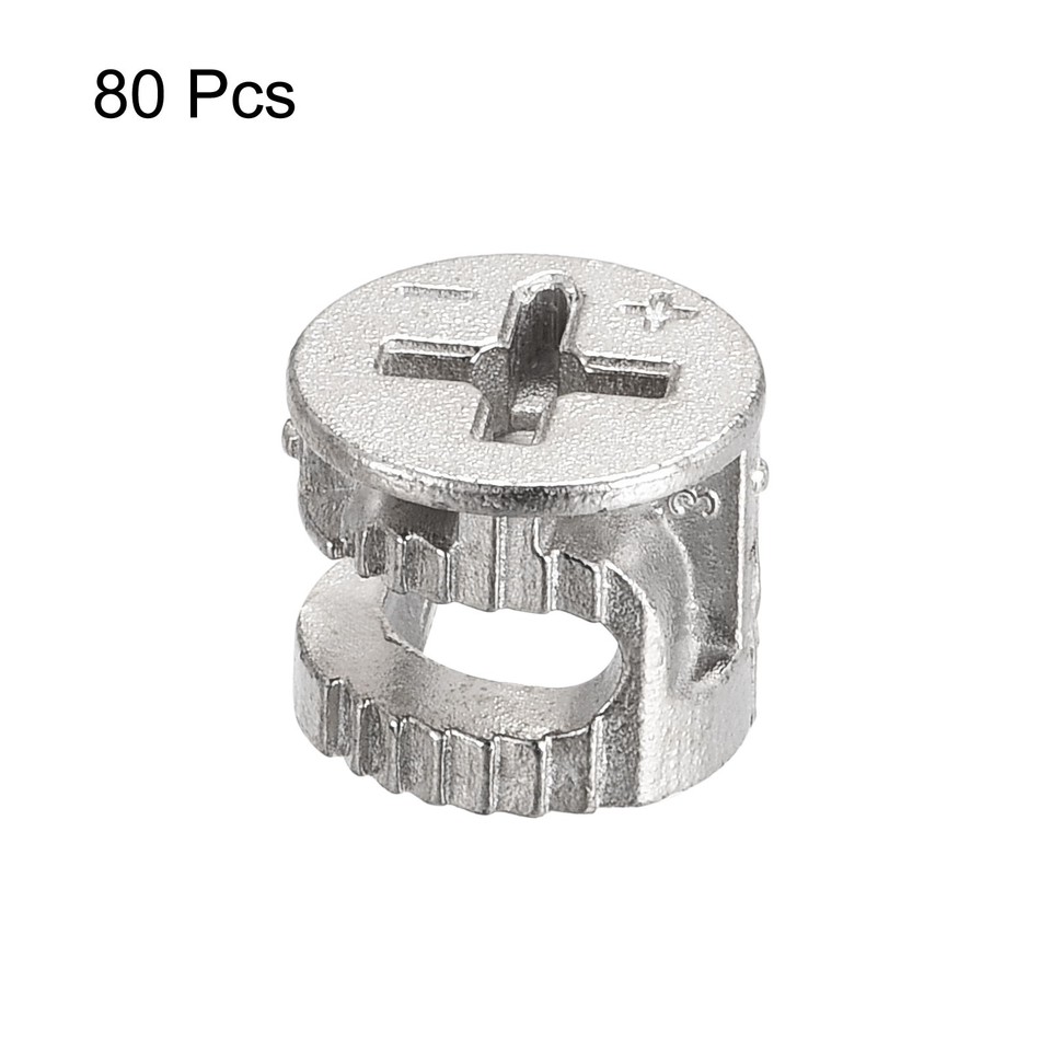 80 Pack Cam Lock Nut FURNITURE 11.65x9.8mm Joint Connector Locking Nuts ...