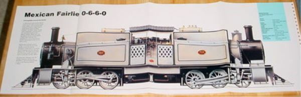 HUGE! MEXICAN FAIRLIE 0-6-6-0 STEAM LOCOMOTIVE POSTER picture print ...