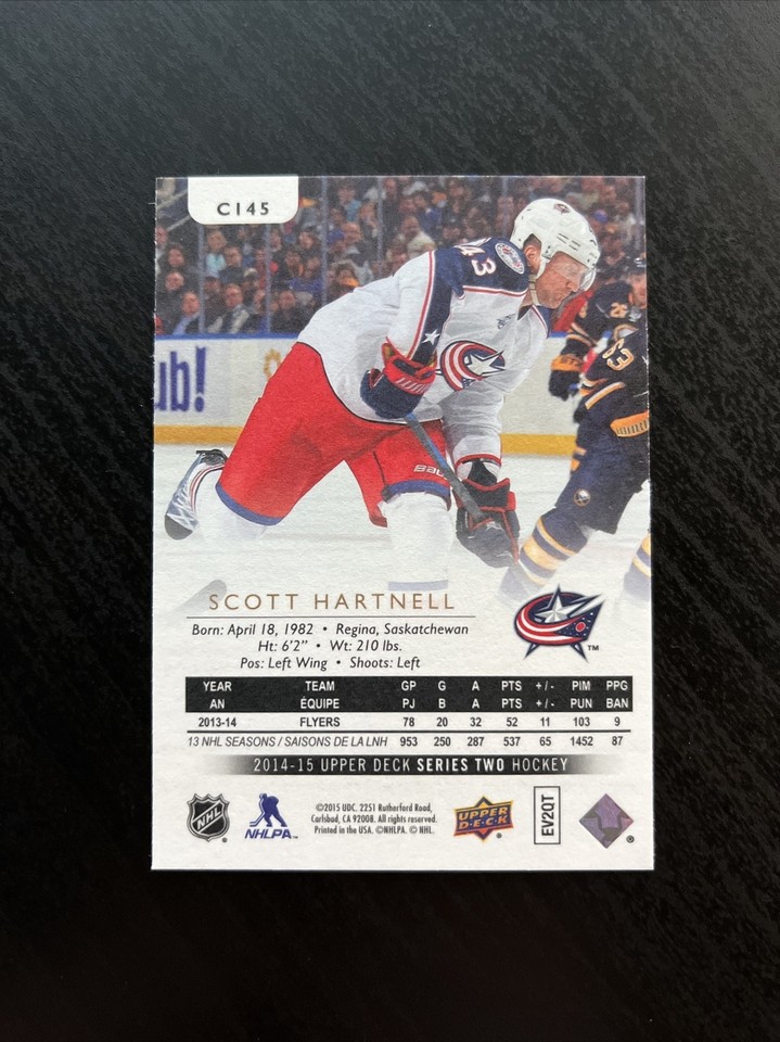 2014-15 Upper Deck UD Canvas #C145 Scott Hartnell Columbus Blue Jackets ...