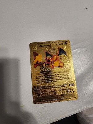Pokemon 1st Edition Base Set Shadowless Charizard GOLD Metal DISPLAY ...