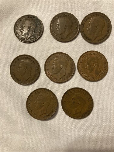 British Large Penny Lot 8 Coins UK Mix 1918-1949 | eBay