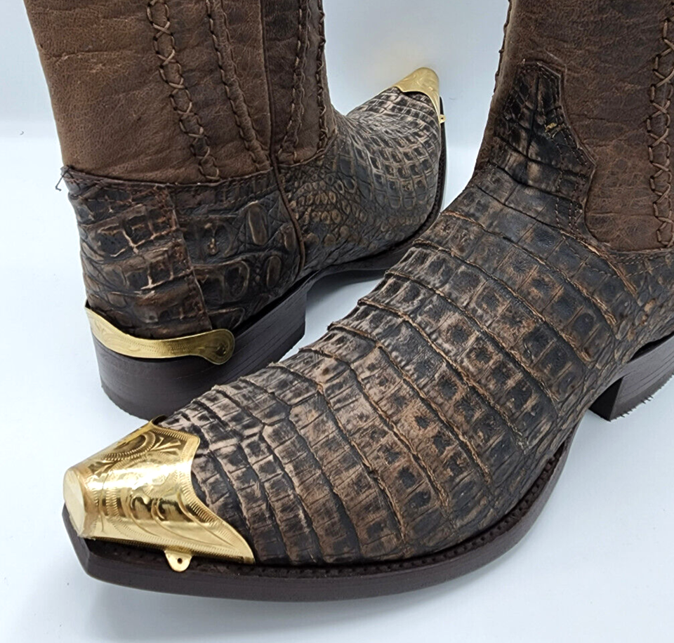 WESTERN COWBOY BOOT TIP Pair - Gold Finish Engraved Tips & Heels | eBay