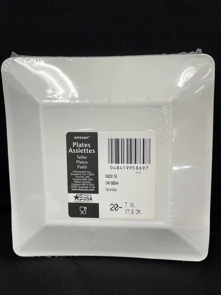 Amscan Bright Blue 7 Inch Square Paper Plates, 20 Ct. | eBay