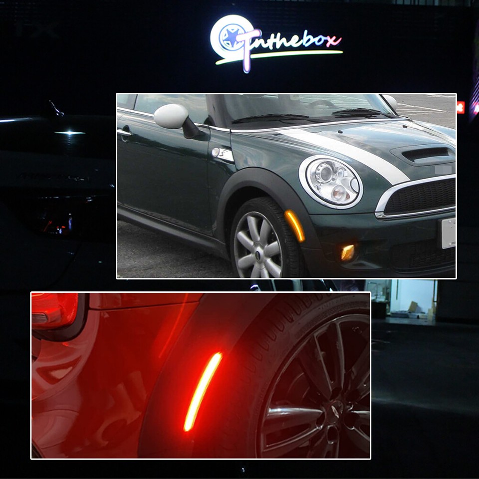 For 2002-08 Mini Cooper R50 R53 R52 Smoked Front Rear LED Side Marker ...