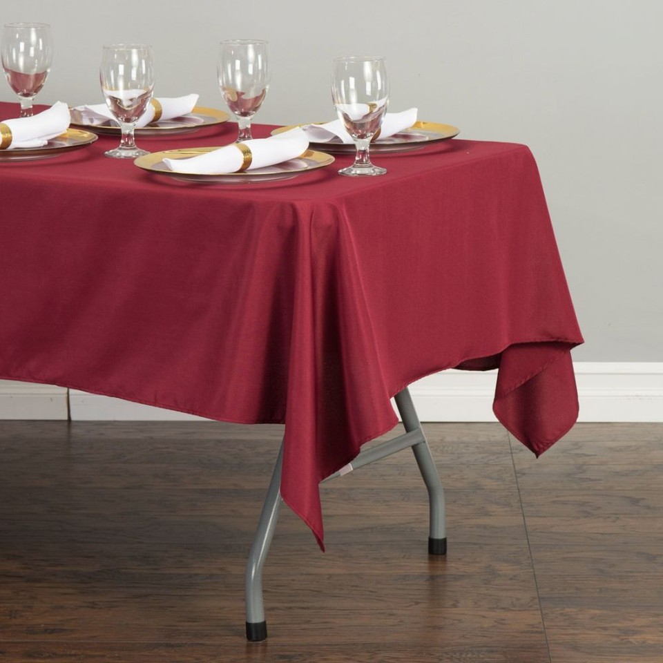 LinenTablecloth 60 x 102 in Rectangular Polyester Tablecloth Wedding ...