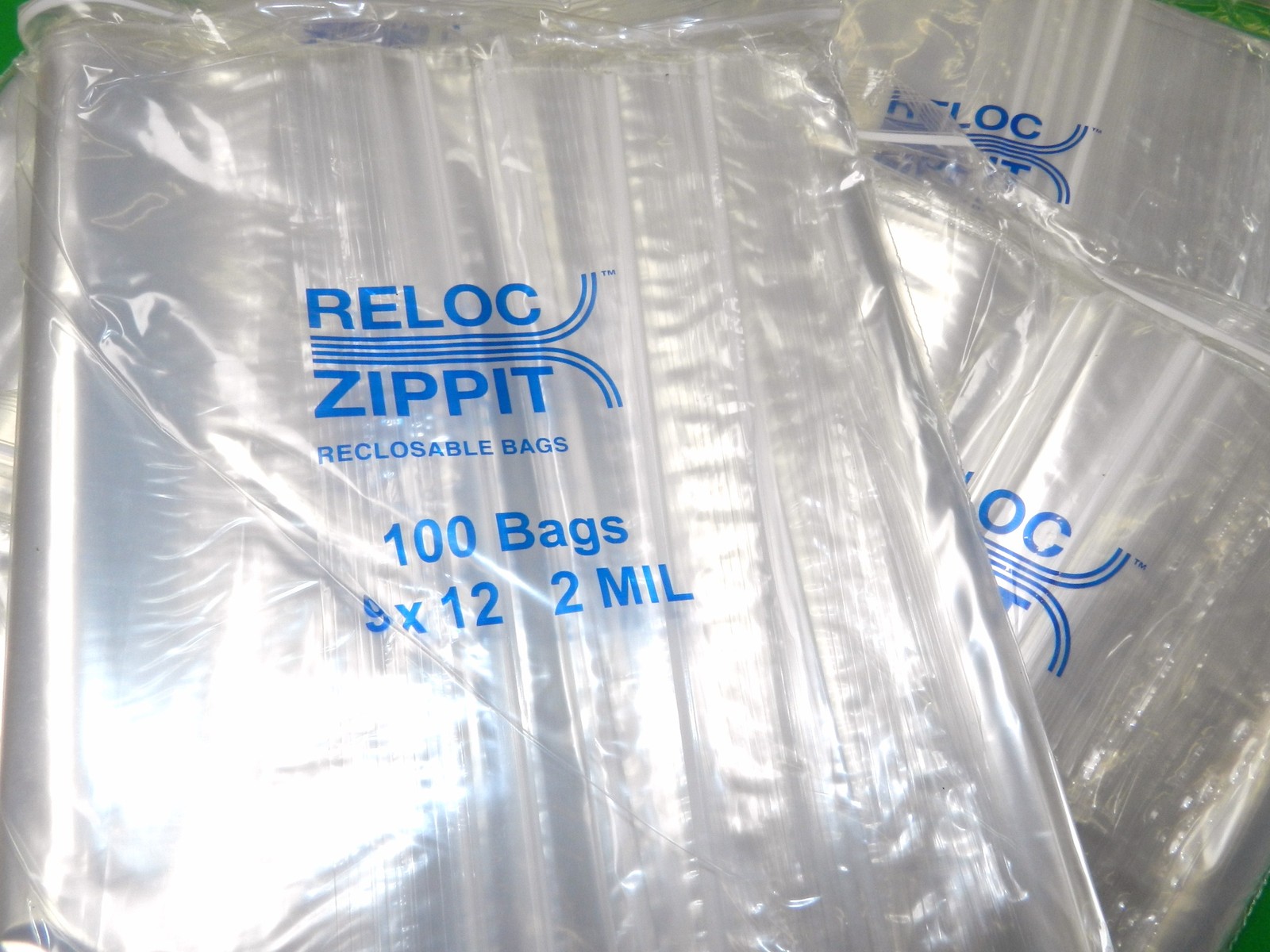 1000 Reloc Zippit Bags 9x12 Zip Seal Lock 2Mil Clear Recloseable 9" x ...