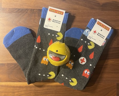 TWO Pac-Man x American Red Cross Socks + 1 Pacman Figure | eBay