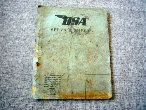 BSA Service Sheets, 1957, rare, good condition | eBay