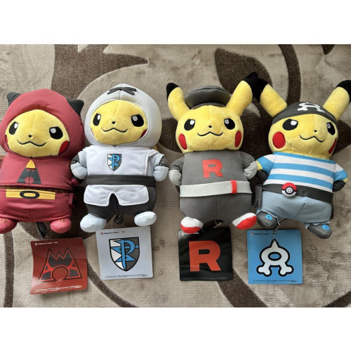 Pokemon Center Original Plush Toy Boss Play Pikachu Team Set of 4-piece ...