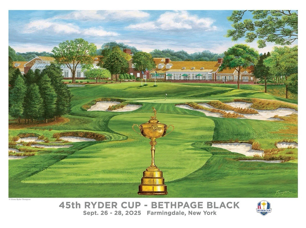 2025 Ryder Cup Poster Bethpage Black golf course trophy image new | eBay