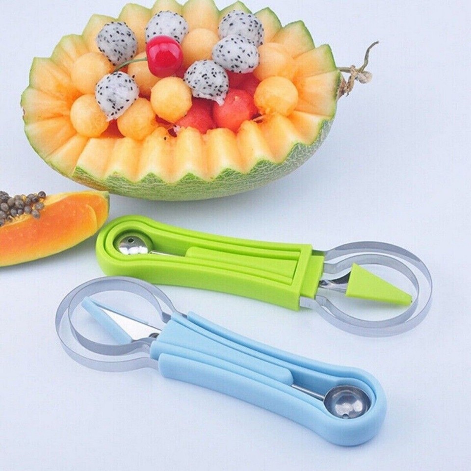 4 in 1 Multi Functional Fruit Tool Set Melon Baller Scoop Watermelon ...