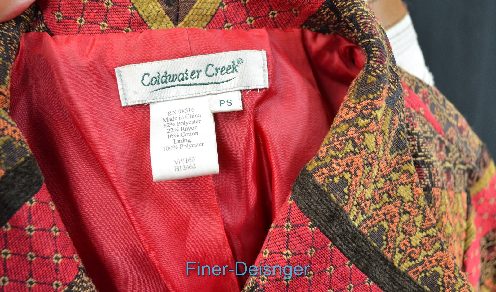Coldwater Creek CWC shabby blazer chenille jacket art bolero coat crop ...