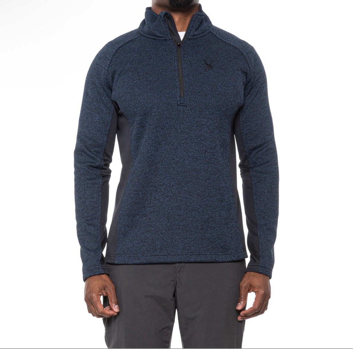NEW! Men's SPYDER Waffle Knit Blue Lined 1/4 Zip Outbound Jacket Small ...