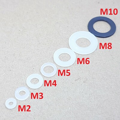 M2,M3,M4,M5,M6,M8,M10 PLASTIC WASHER NYLON METRIC FLAT Washers Thin ...