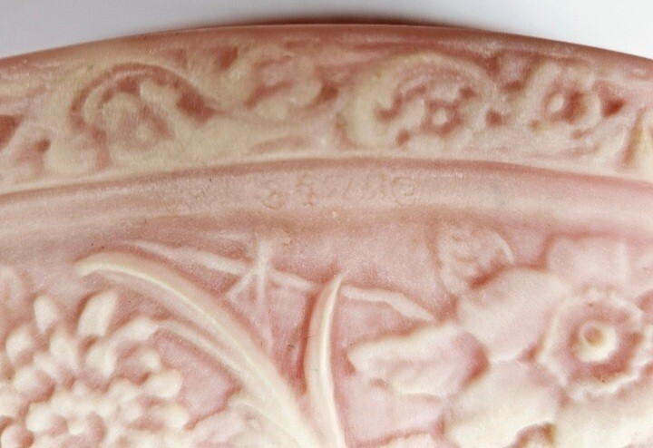 Vintage Hand Carved Incolay Stone Jewelry Box With Lid Pink Bird Flower ...