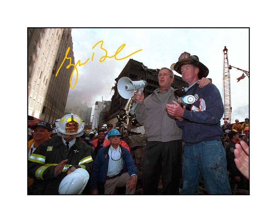 George W Bush 8x10 Signed photo September 11th WTC twin towers 9/11 ...
