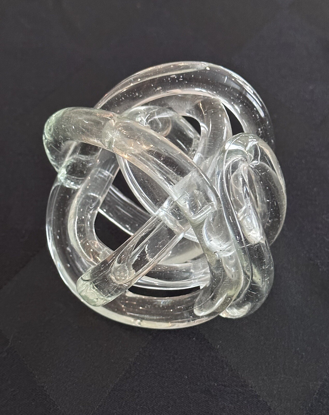 Art Glass Twisted Knot Infinity Sculpture Paperweight Hand Blown | eBay