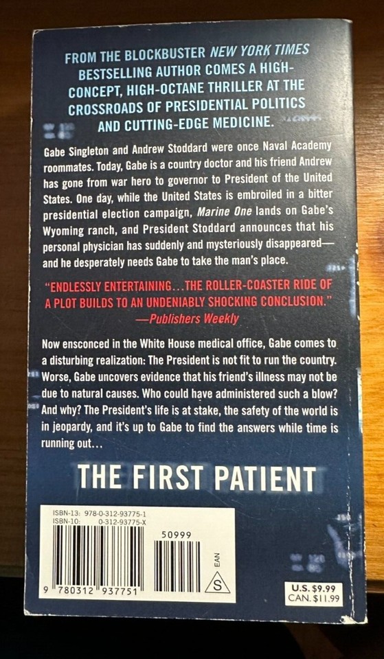 Michael Palmer, The First Patient, Novel, Paperback, New Excellent Cond ...