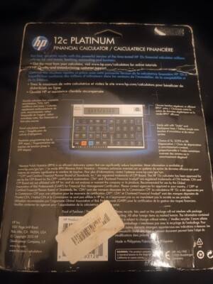 Hewlett Packard HP 12c Platinum Financial Calculator 130 Functions New ...