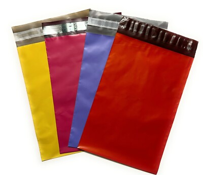 50 7.5x10.5 red pink purple Yellow Poly Mailers Plastic Envelope ...
