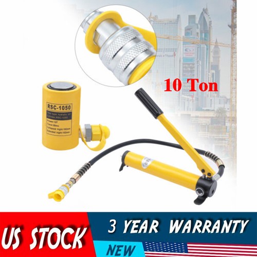 10T Hydraulic Cylinder Jack Low Profile Porta Power Ram Single Acting ...