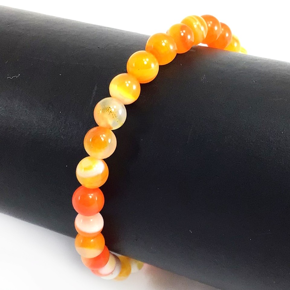 6MM Round Beaded Handmade Natural Gemstone Balance Stretch Bracelet ...