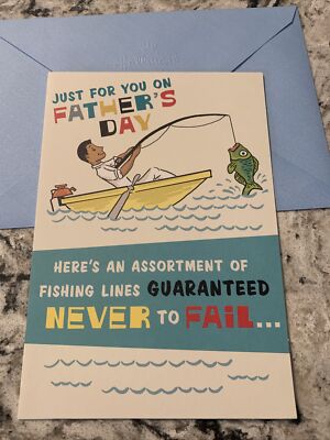 Happy Father’s Day Fishing Funny Cute 5”x7” Hallmark Greeting Card | eBay