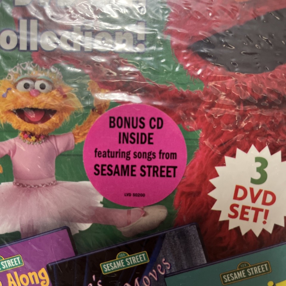 Sesame Street 3 DVD Gift Collection+Bonus CD Brand New Sealed 3 Disc ...