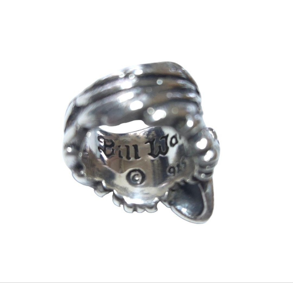 BWL Bill Wall Leather Wing with Good Luck Skull Ring Stone Eyes US 3.5 ...