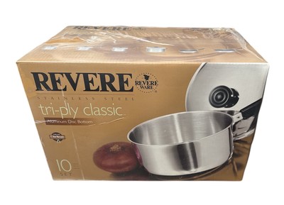Vtg Revere Ware Tri-ply Classic Alum Disc Bottom 10Pc Cookware Set Pots ...