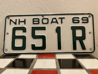 1969 NH New Hampshire Boat License Plate 651R | eBay