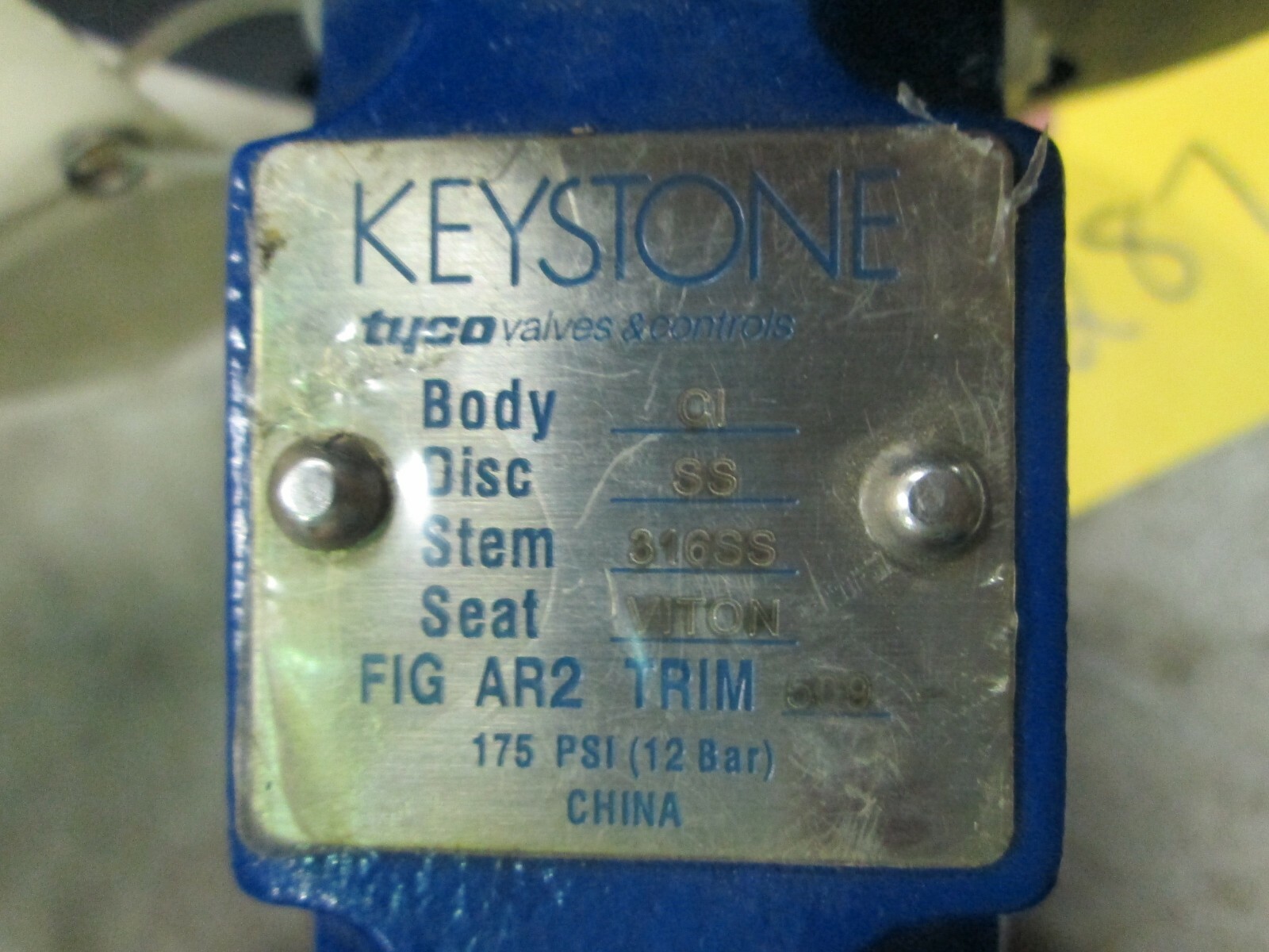 Keystone Tyco Butterfly Valve W/O Lever Fig# AR2 3" Lug Type 175 PSI ...