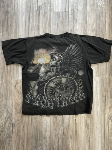 Vintage Native American “Aztlan Breed” T Shirt Size XL Black Big Print ...