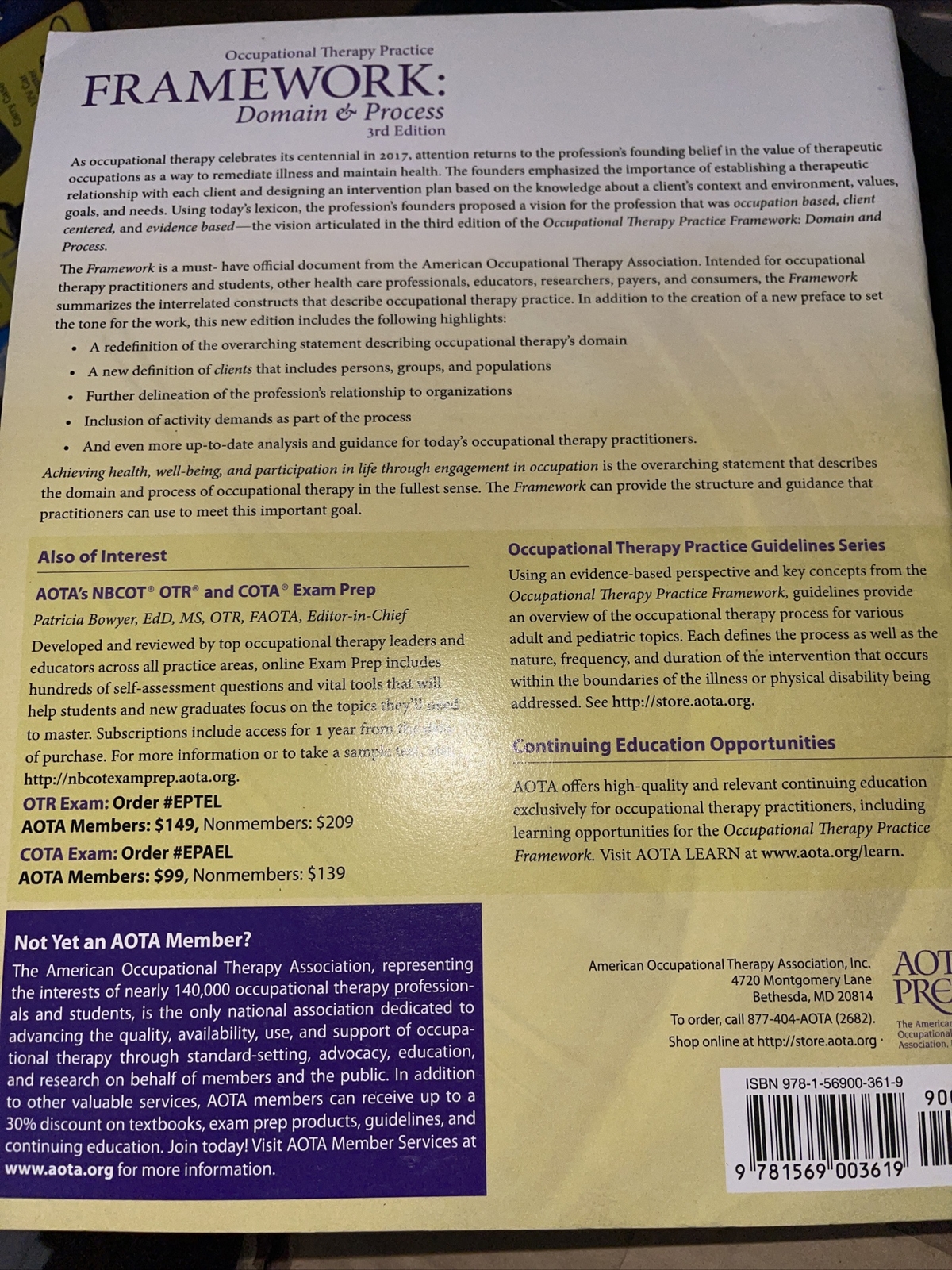 Occupational Therapy Practice Framework : Domain and Process by ...