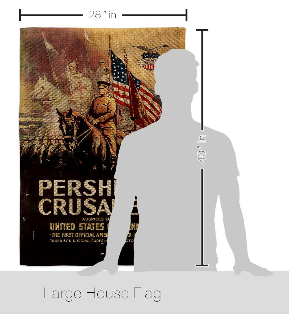 Pershing's Crusaders Burlap House Flag Armed Forces Branches Support ...