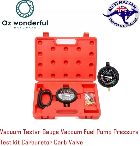 Vacuum Tester Gauge Vaccum Fuel Pump Pressure Test kit Carburetor Carb ...