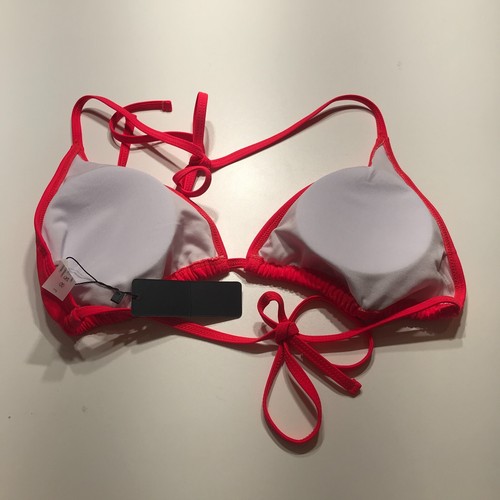 Tempt Me Bikini Top Womens Large Red String Halter Triangle Removable ...