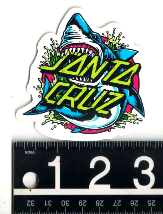 Santa Cruz Shark Sticker 3 in x 3 in Multicolor Skateboard Sticker | eBay