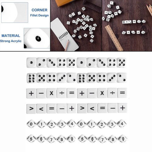 Mathematical Dice Symbol Dice Addition Subtraction Supplies Die Set for ...