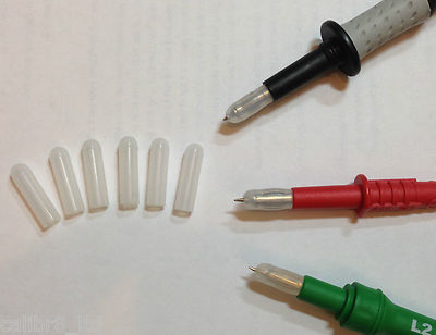 6 Universal Tip Shrouds For Electrical Test Probe, Fits Fluke Megger ...
