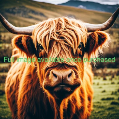 Harry The Highland Cow | High Resolution Digital Wall Art Print ...