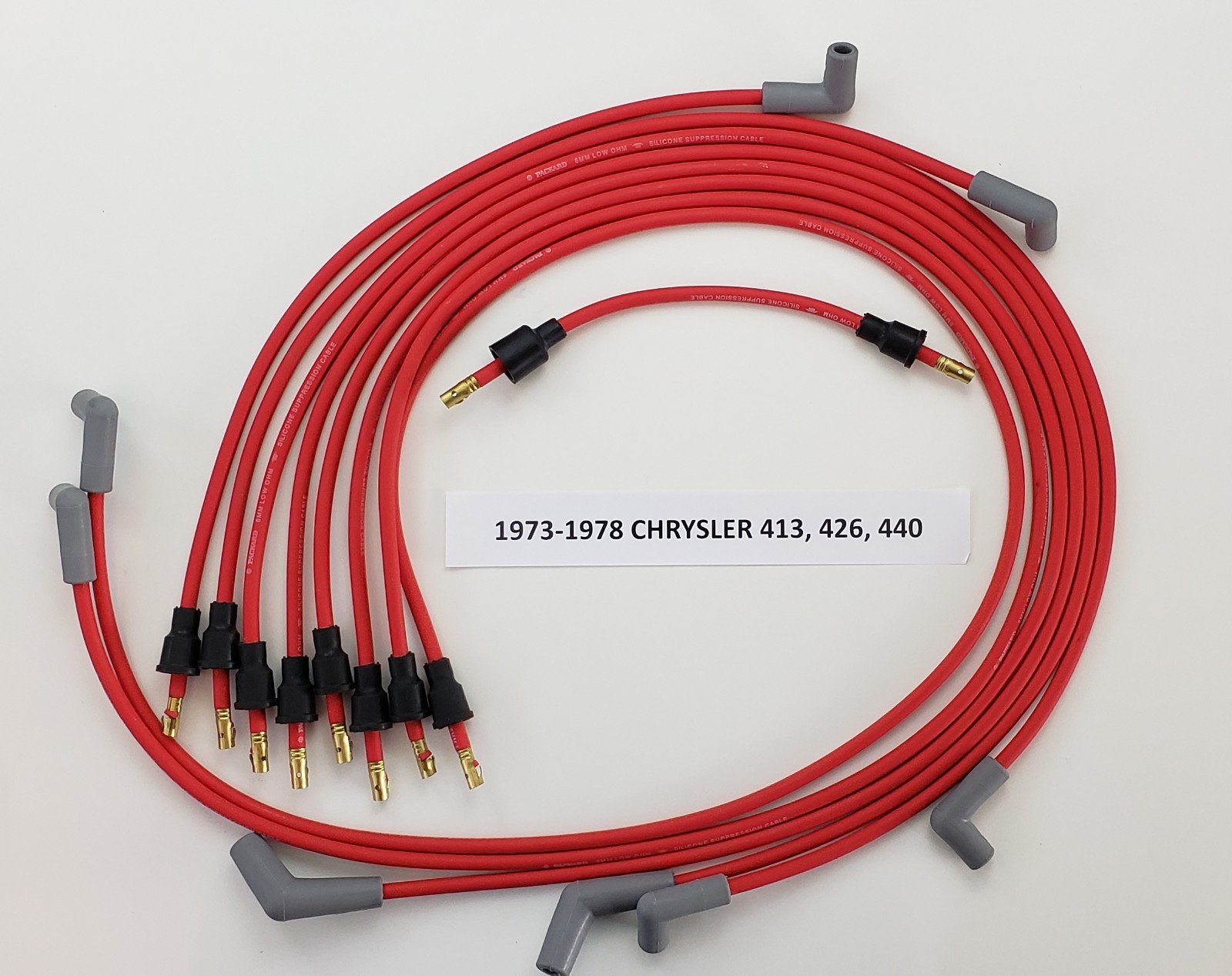 CHRYSLER 1973-1978 Big Block 400 440 RED Spiral 8mm Spark Plug Wires ...