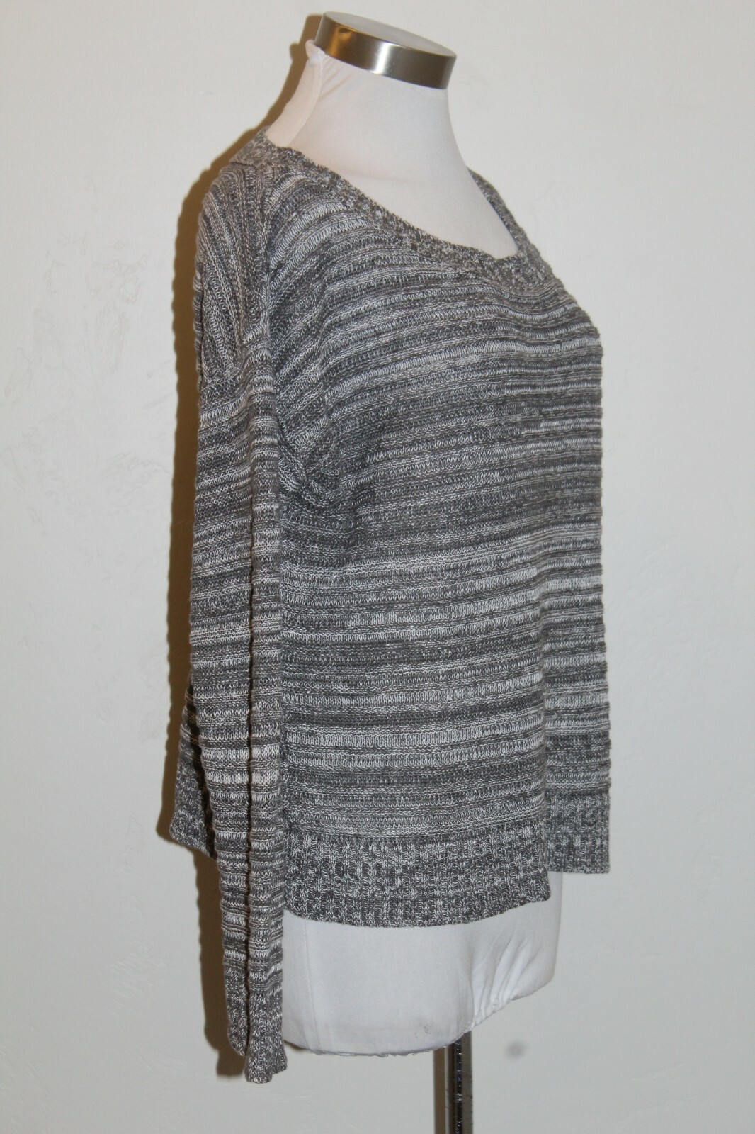 EILEEN FISHER Linen Textured Knit Boxy Sweater Gray … - Gem