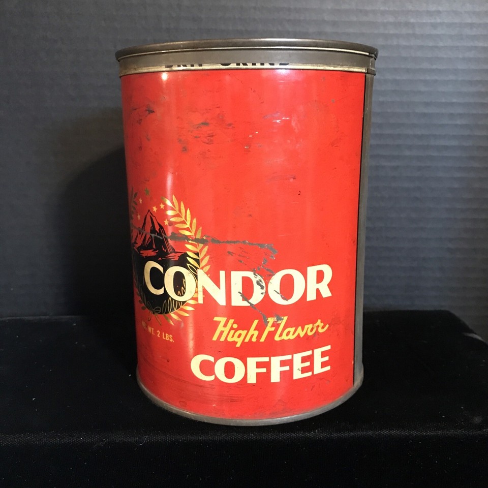 VINTAGE CONDOR COFFEE TIN-THE GREAT ATLANTIC & PACIFIC TEA CO. NEW YORK ...
