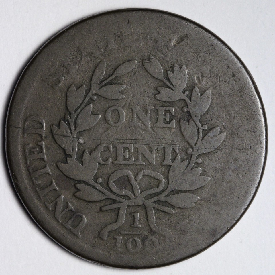 1807 Draped Bust Large Cent GOOD Rotated Die 180 E112 WFE | eBay