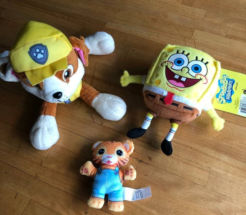 3 Plush Toys Spongebob SquarePants Paw Patrol Rubble McDonald’s Toy ...