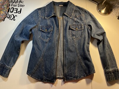 Vintage Arizona Jean Co Women Jean Jacket Long Sleeve Dual Zipper A271 ...